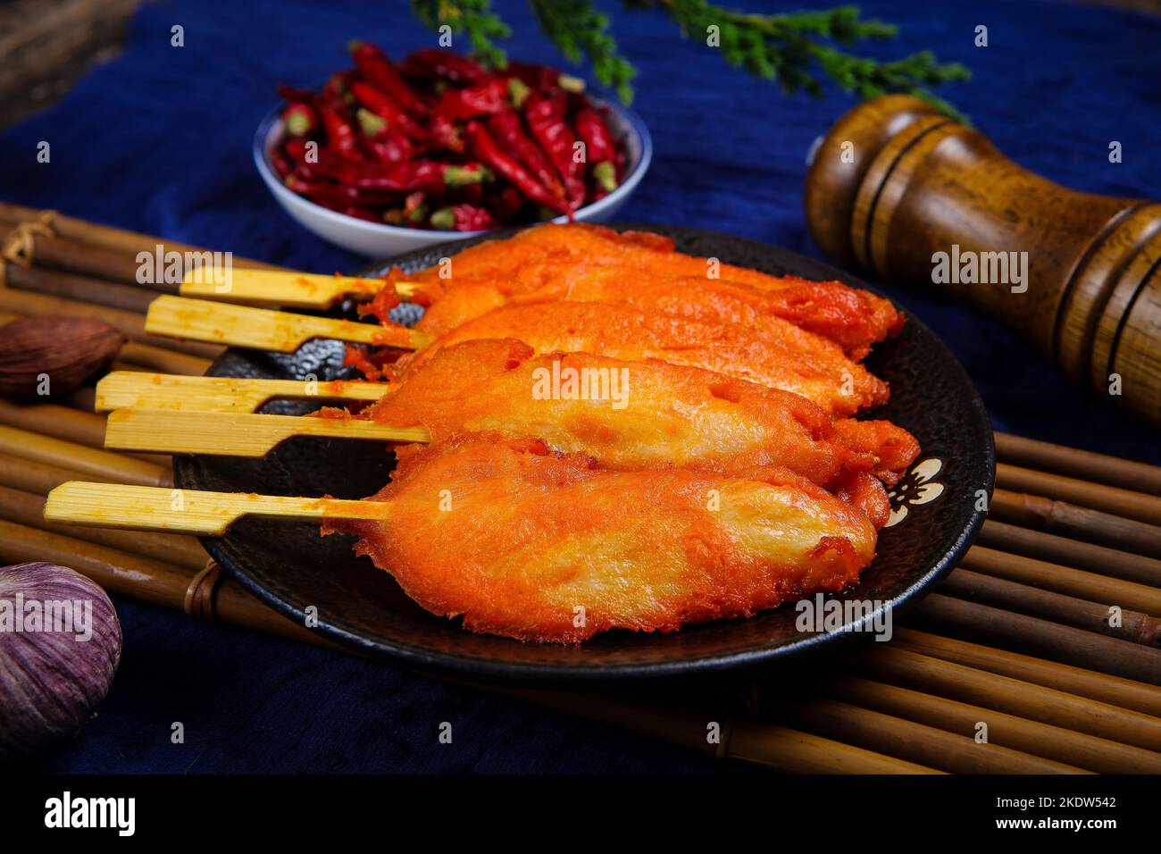 A plate of Fried chicken fillet Stock Photo - Alamy