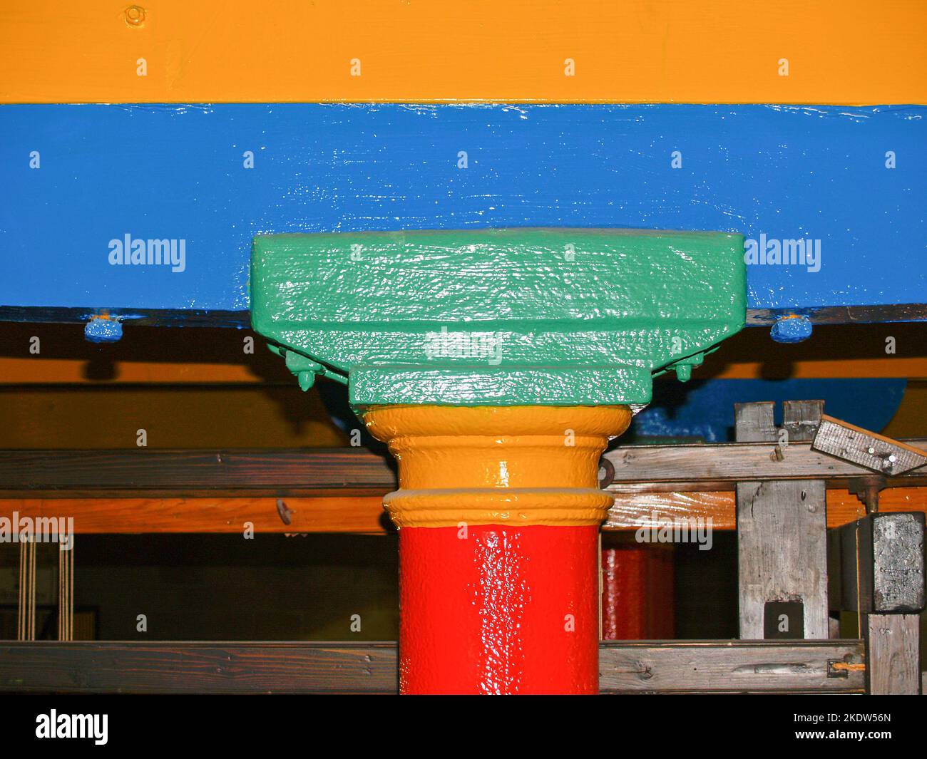 Colourful structural supporting pillar and beam Stock Photo - Alamy