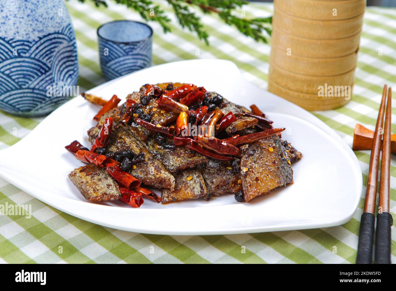 A plate of Fried hairtail Stock Photo - Alamy