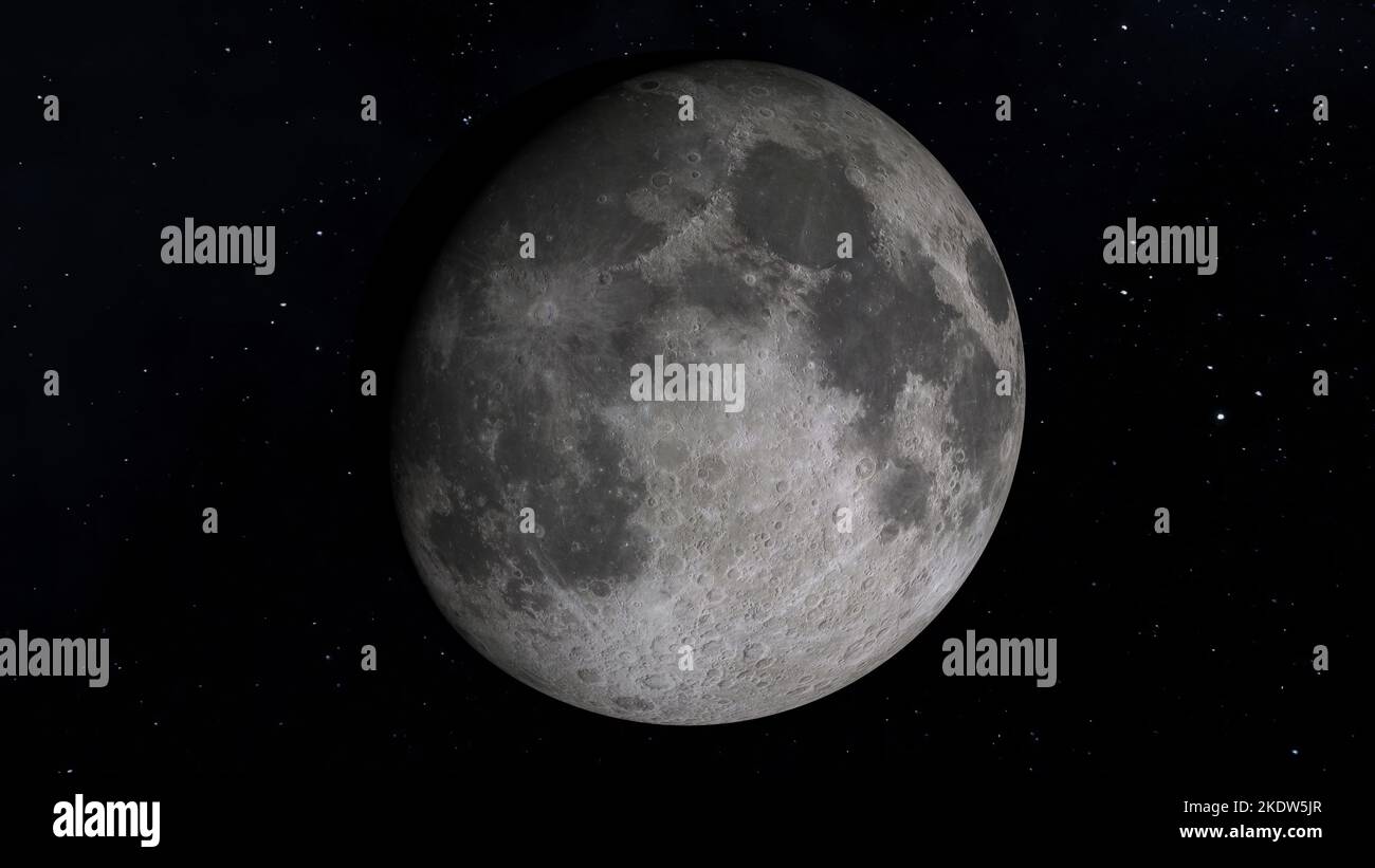 Moon phases. Bright moon in the black sky Stock Photo - Alamy