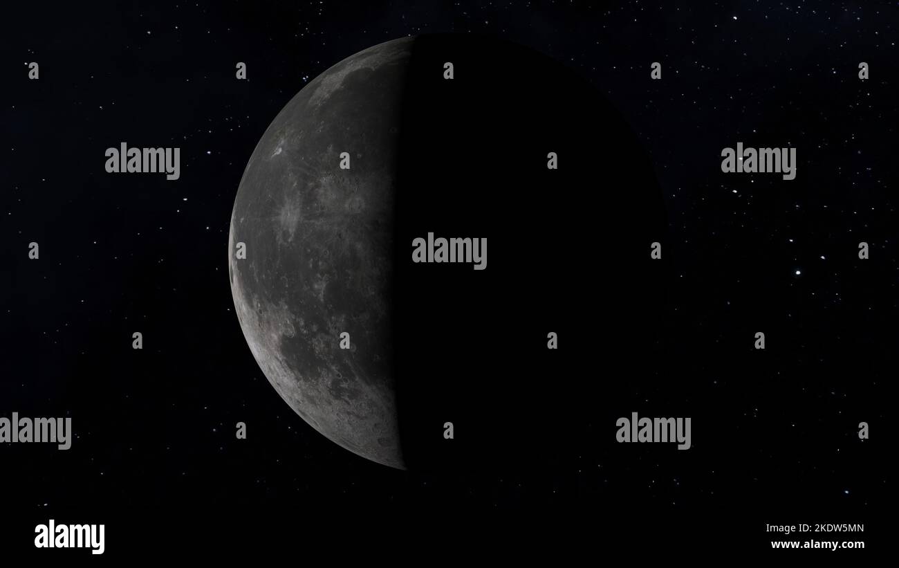 Moon phases. Bright moon in the black sky Stock Photo - Alamy