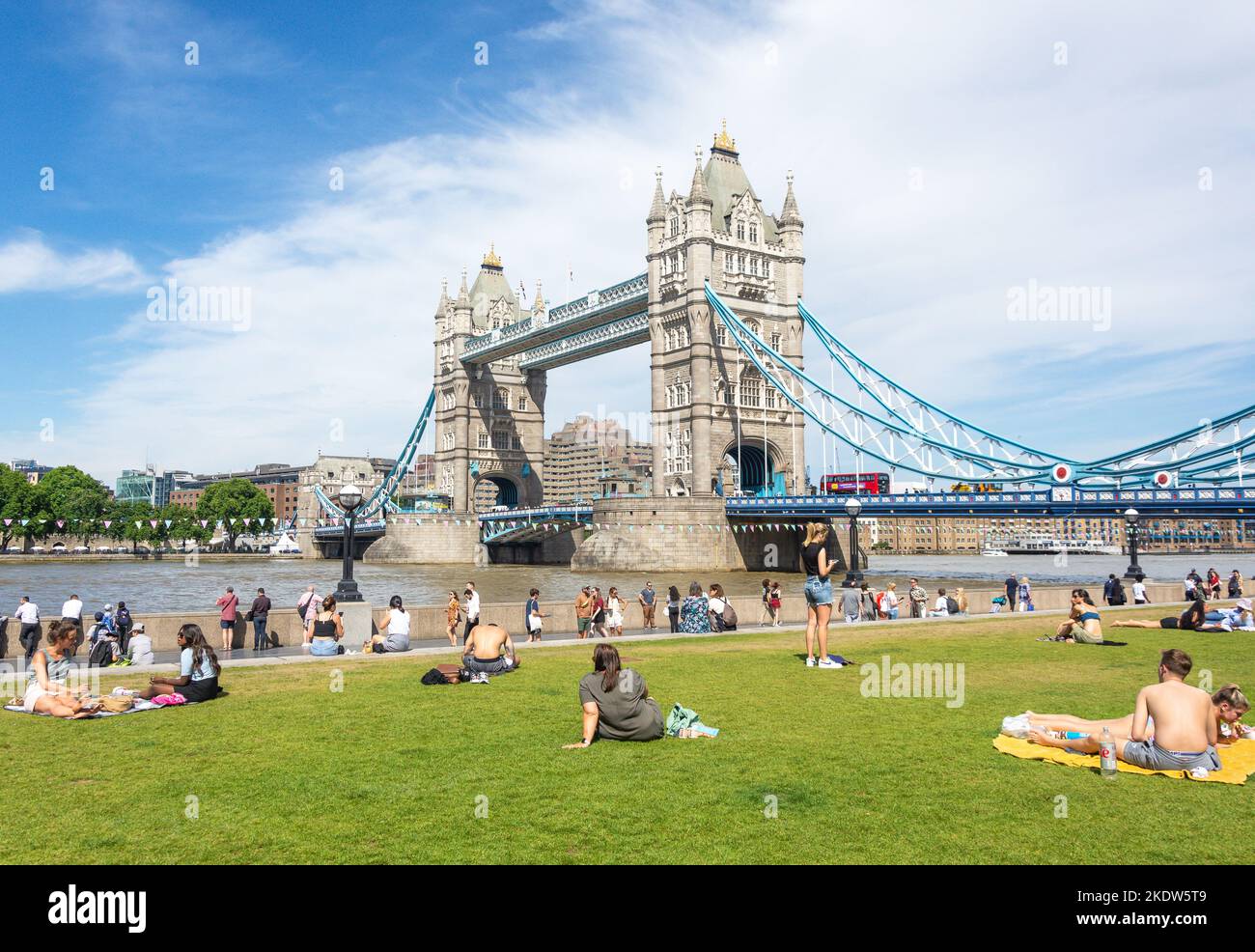 Tower Bridge from The Queen's Walk, Southwark, The London Borough of ...