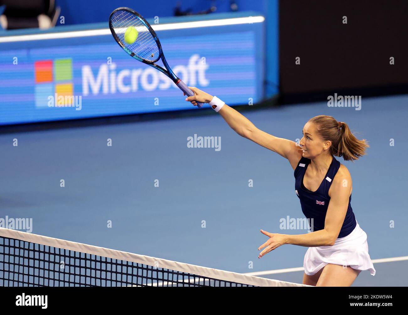 Great Britain's Olivia Nicholls wins a point during day one of the ...
