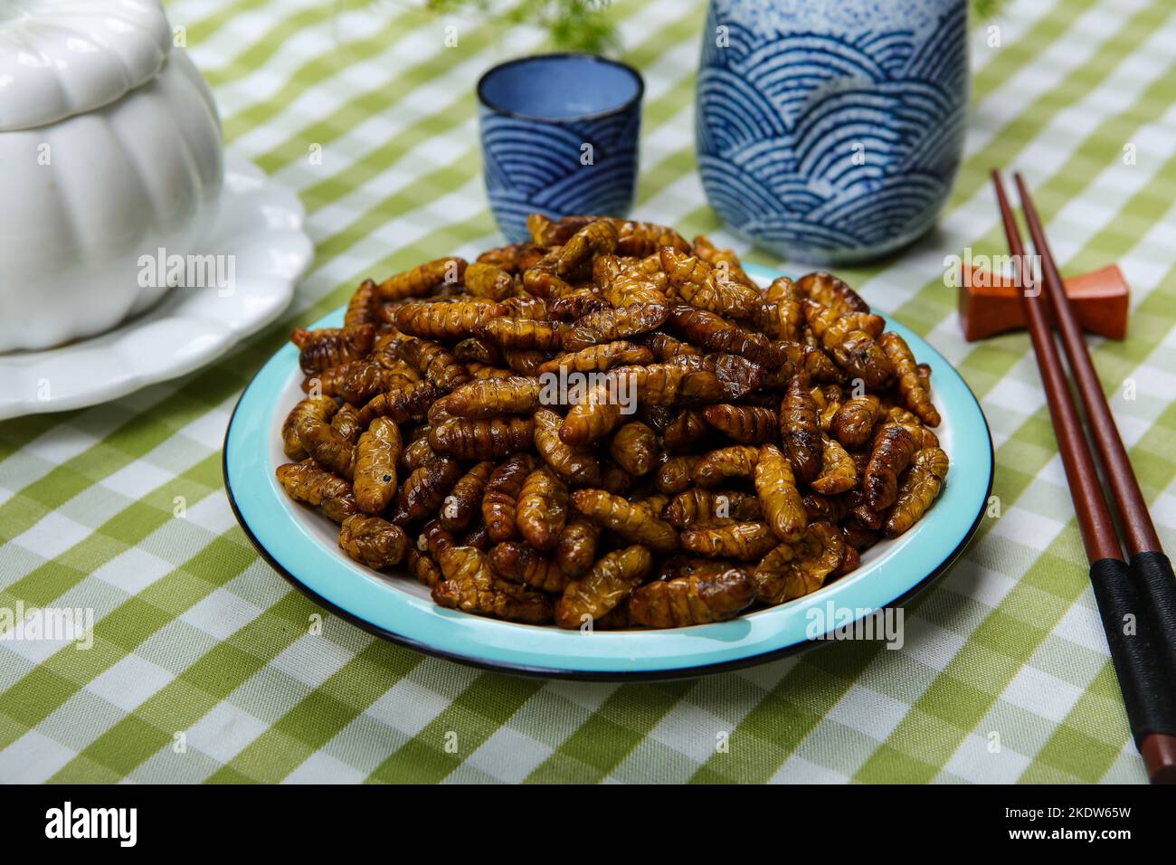 Deep fried silkworm hi-res stock photography and images - Alamy