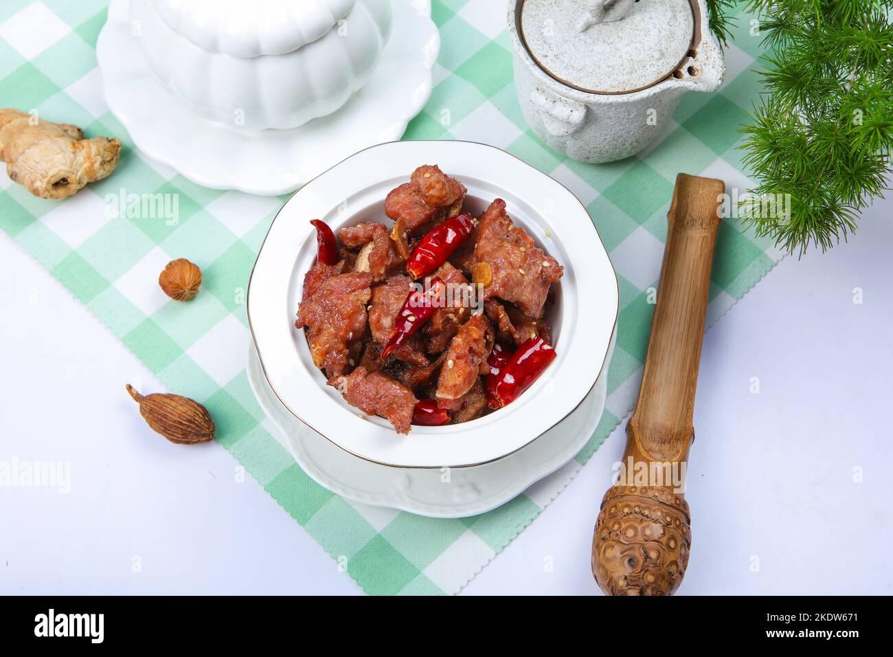 Fried pork chops grain Stock Photo - Alamy