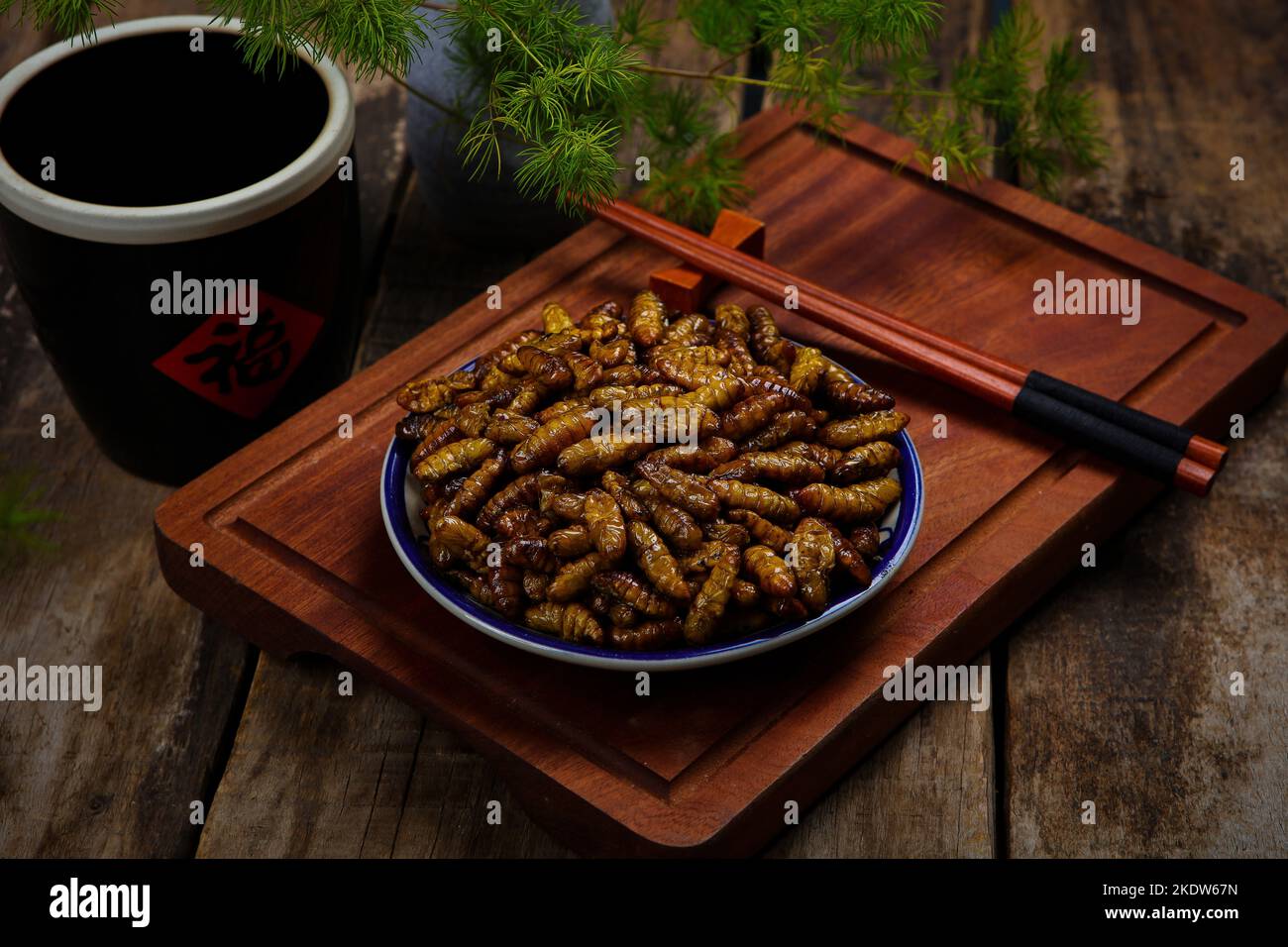 Deep fried silkworm hi-res stock photography and images - Alamy