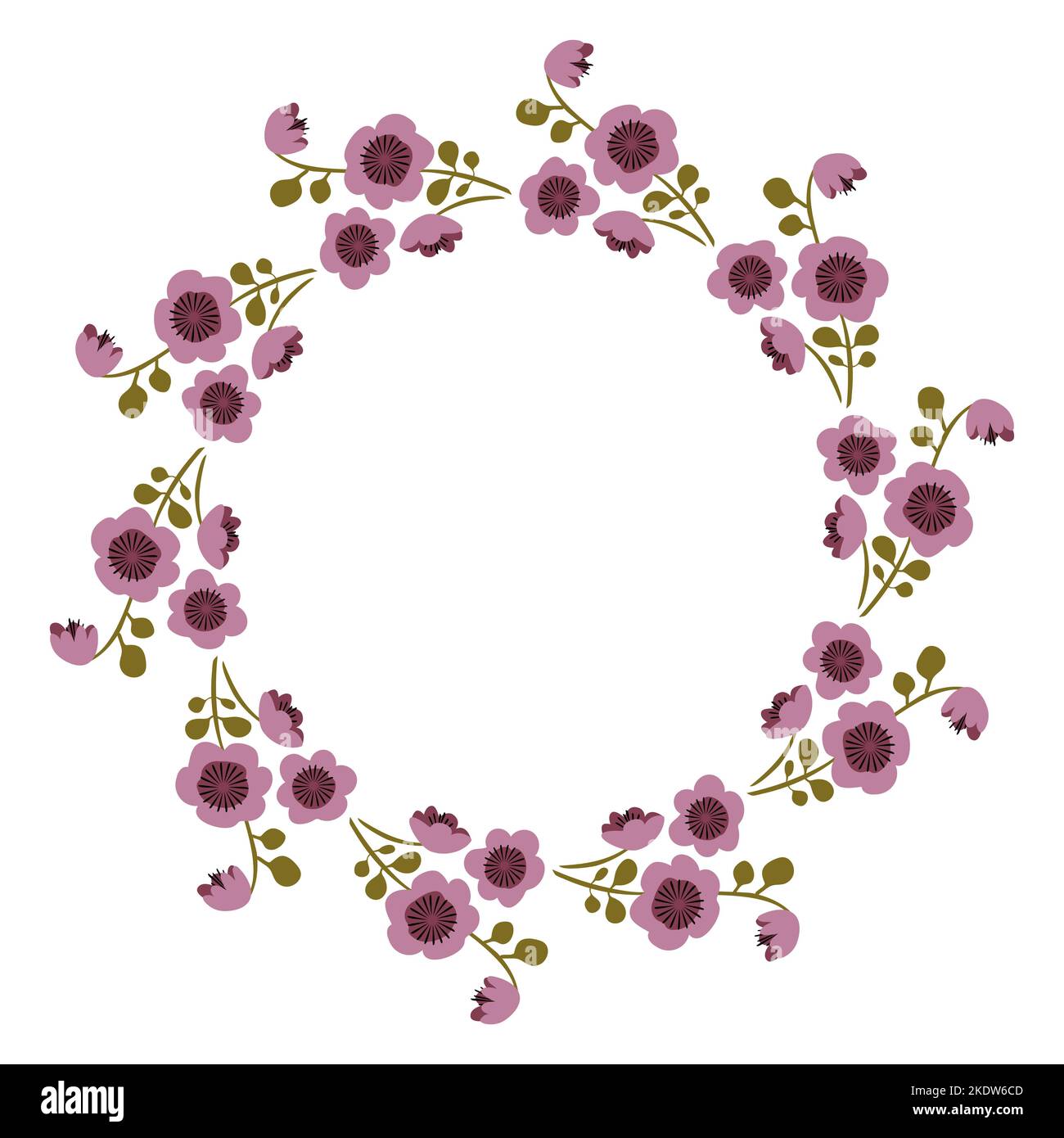 Beautiful round frame wreath Stock Vector Images - Alamy