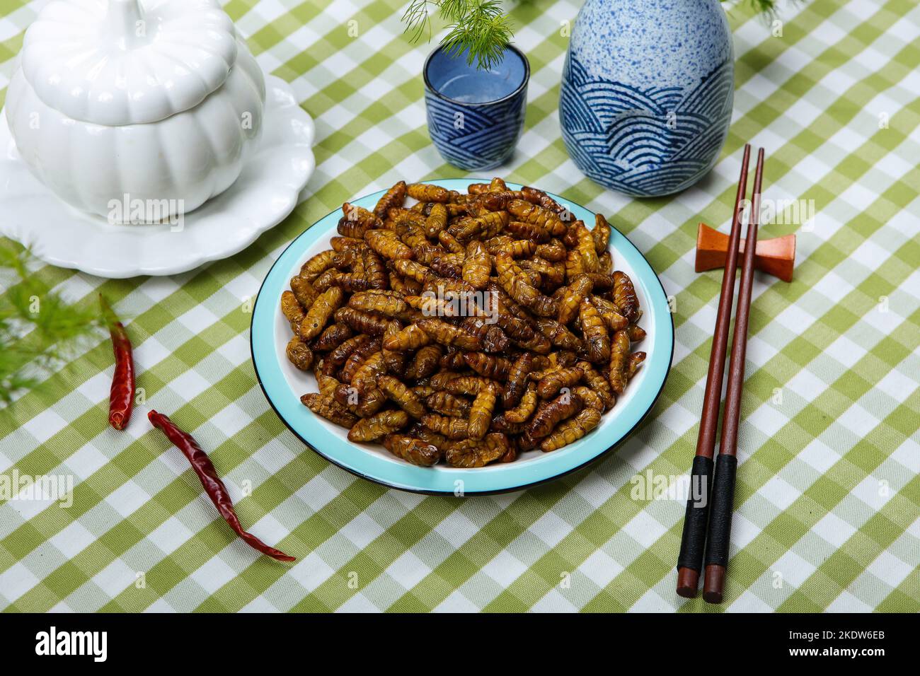 Deep fried silkworm hi-res stock photography and images - Alamy