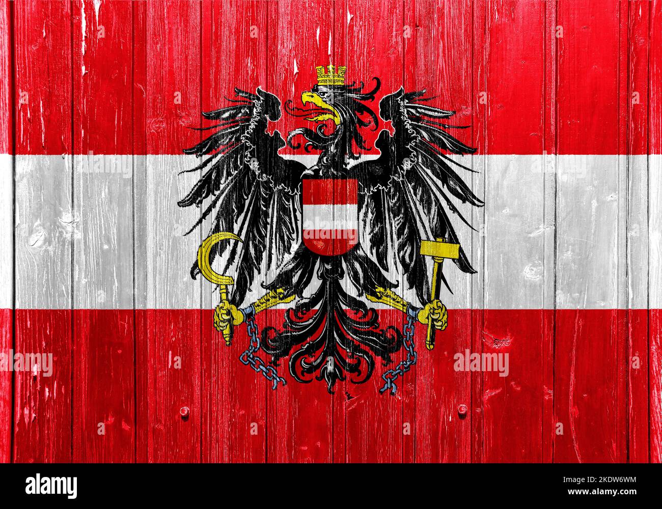 Flag and coat of arms of Austria on a textured background. Concept ...