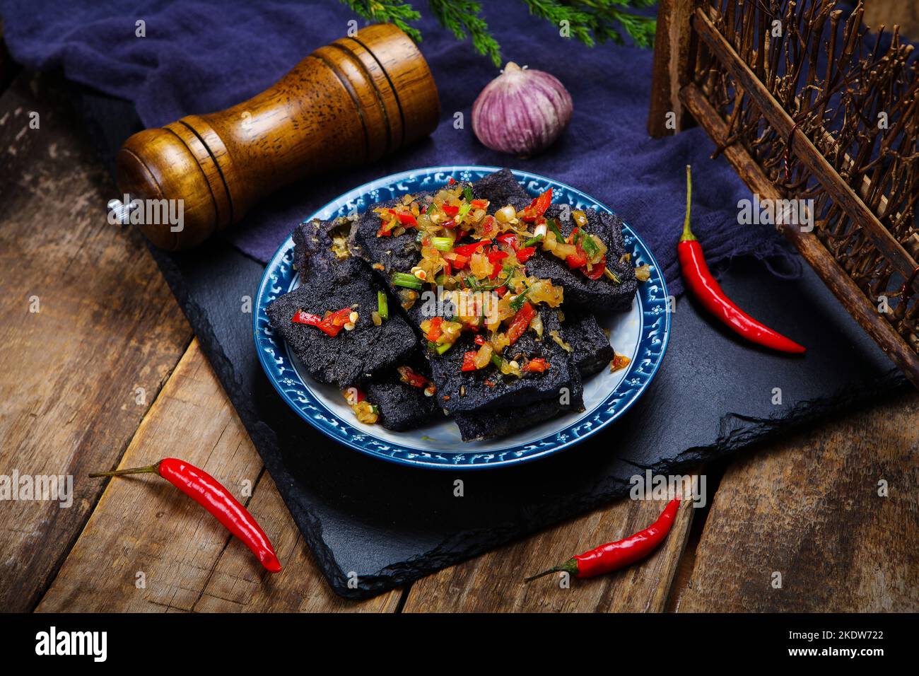 A plate of stinky tofu Stock Photo - Alamy