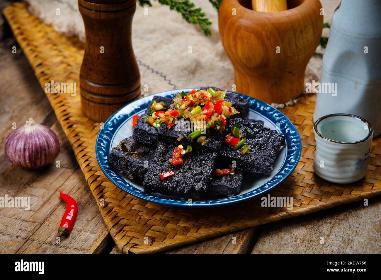 A plate of stinky tofu Stock Photo - Alamy