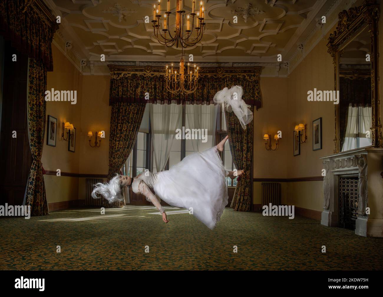 Girl ghost with white dress hi-res stock photography and images - Alamy