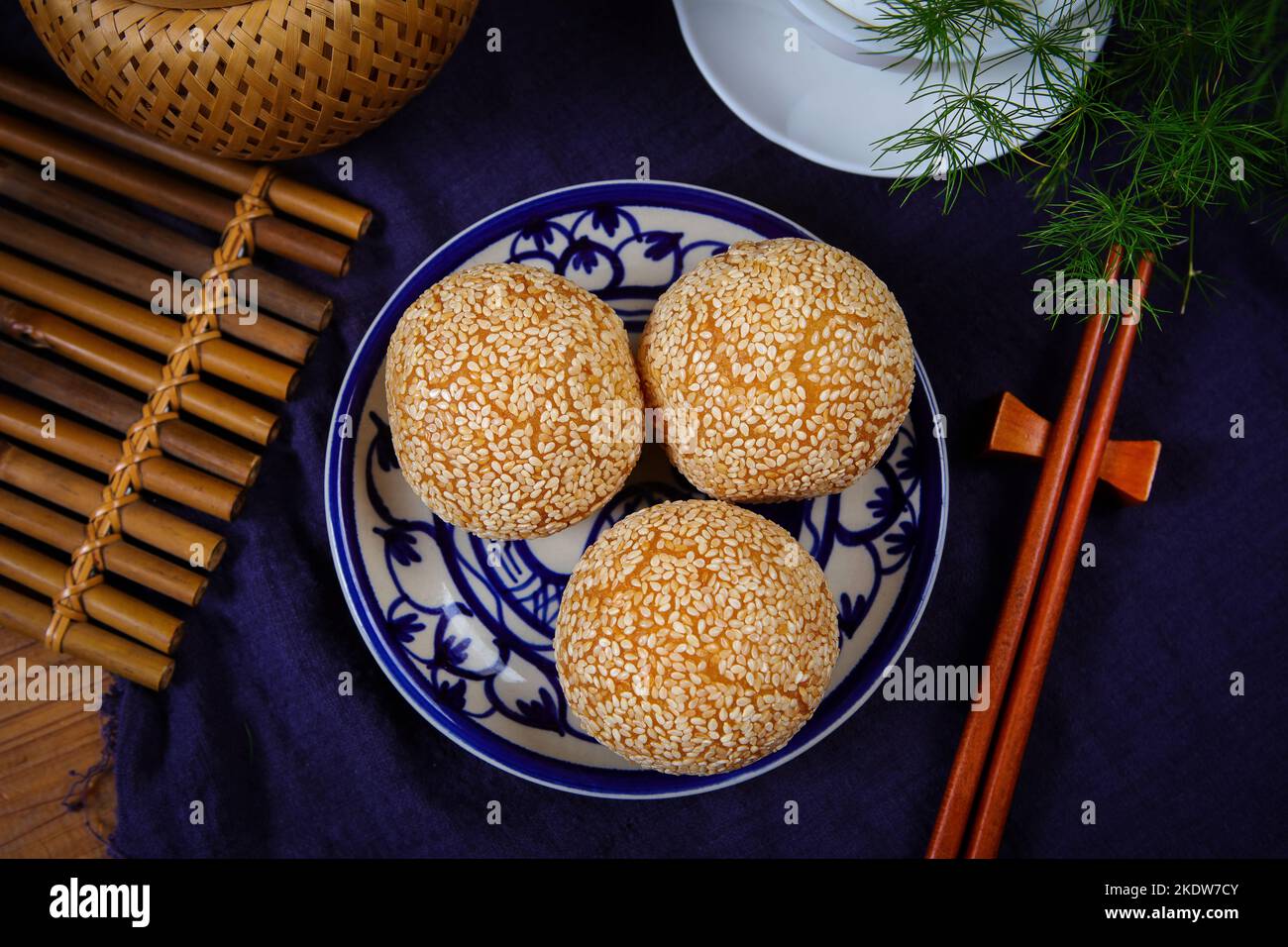 Three sesame balls Stock Photo - Alamy
