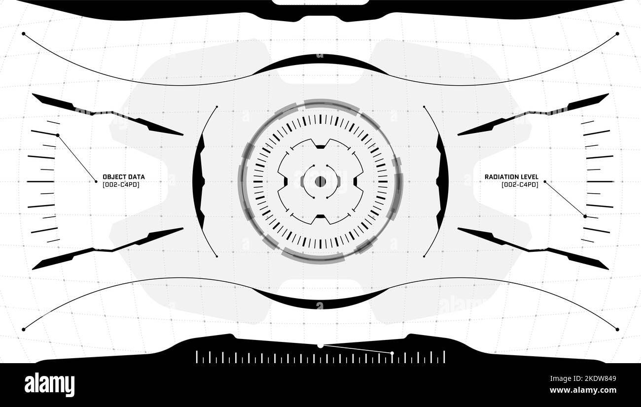 VR HUD technology head up display target. Digital futuristic virtual ...