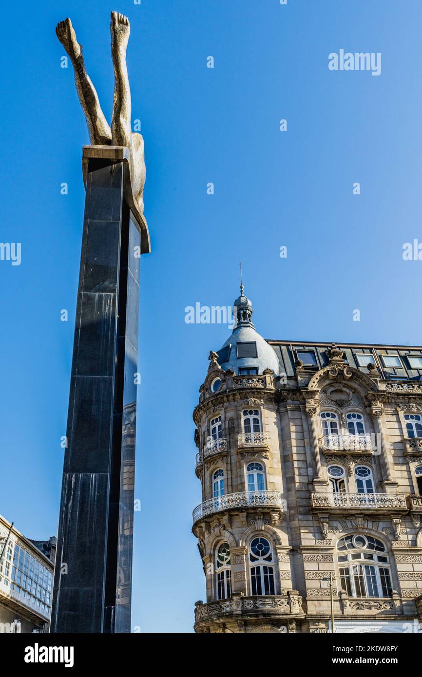 Vigo, Spain, October 8, 2022. Sculpture of El Sireno in La Puerta del ...