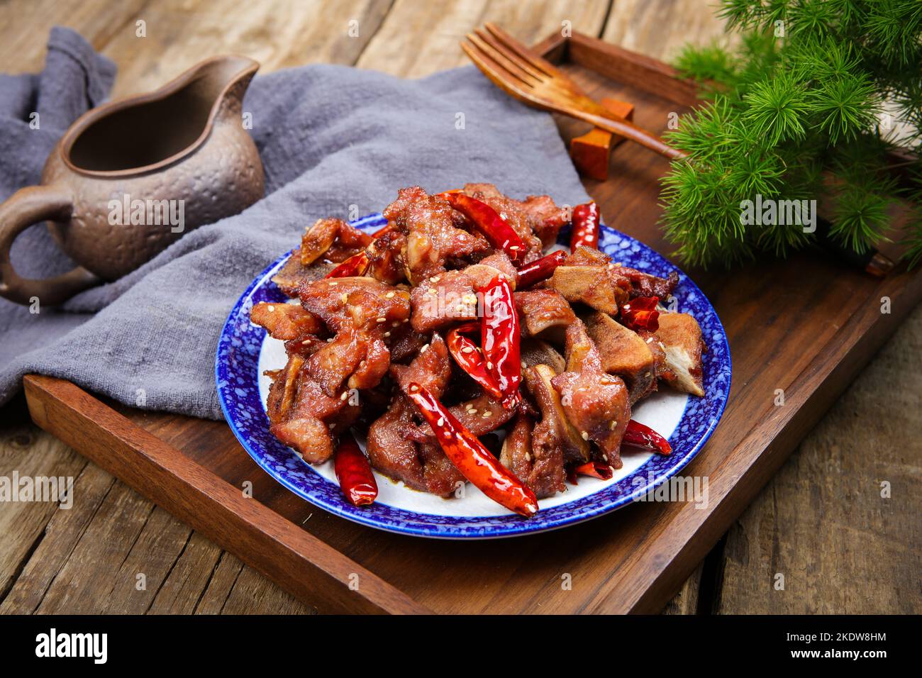 Fried pork chops grain Stock Photo - Alamy