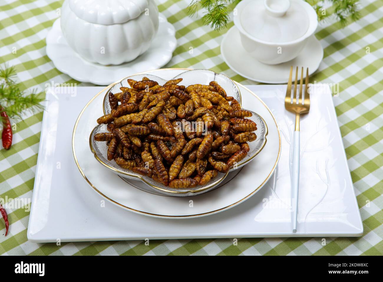 Deep fried silkworm hi-res stock photography and images - Alamy