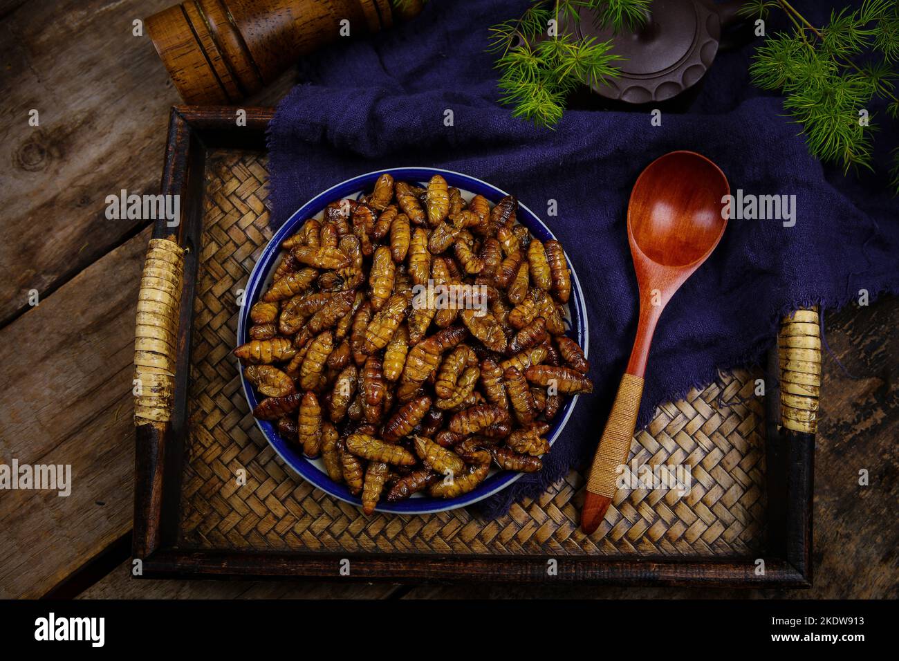 Deep fried silkworm hi-res stock photography and images - Alamy