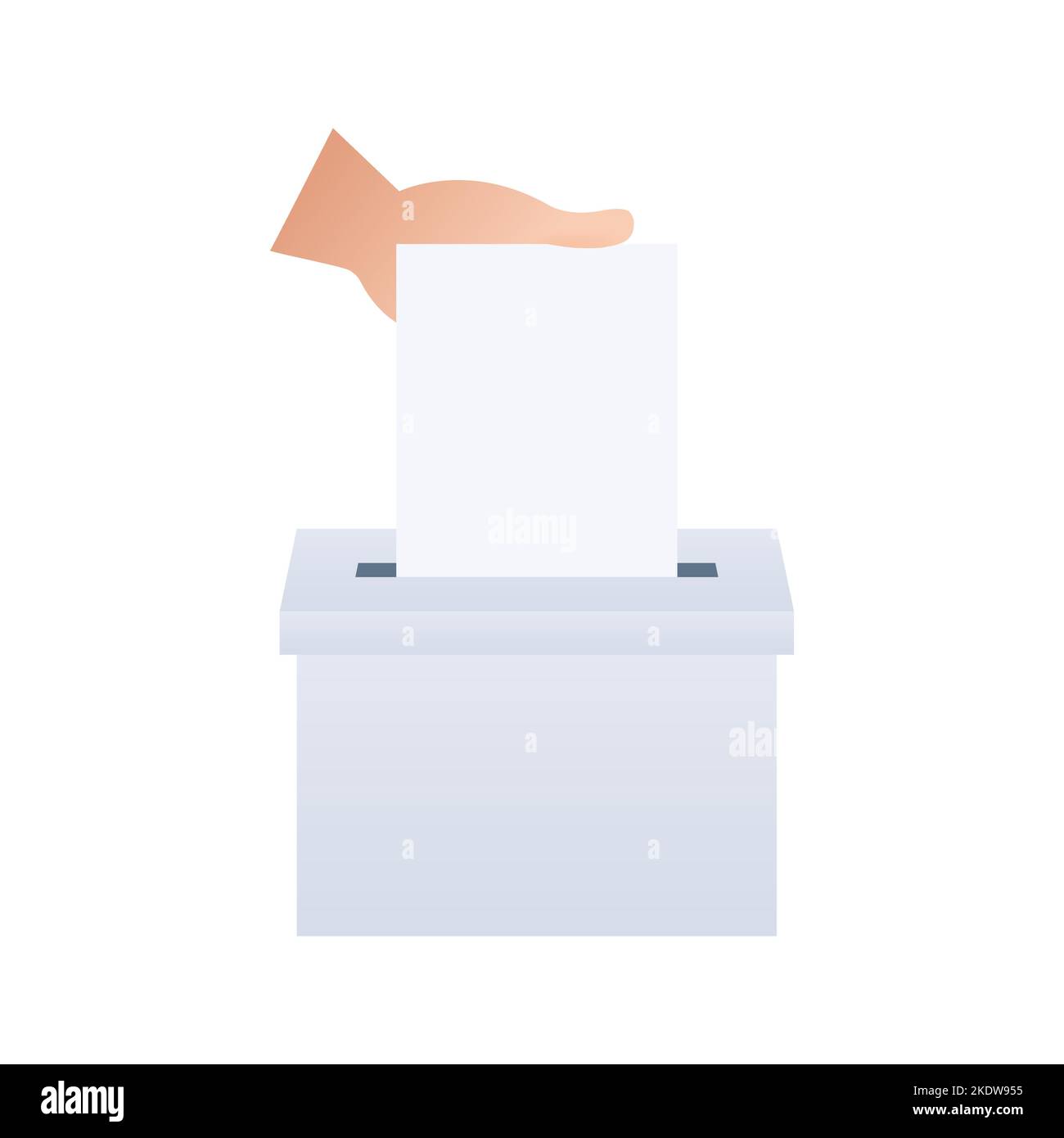 Hand puts vote bulletin into vote box. Voting concept. Ballot box ...
