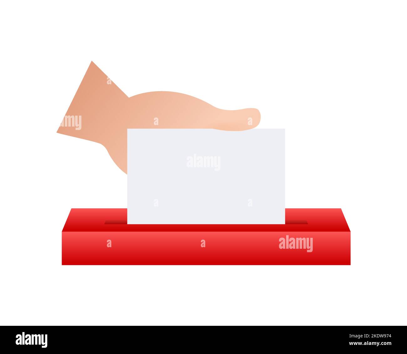 Hand puts vote bulletin into vote box. Voting concept. Ballot box ...