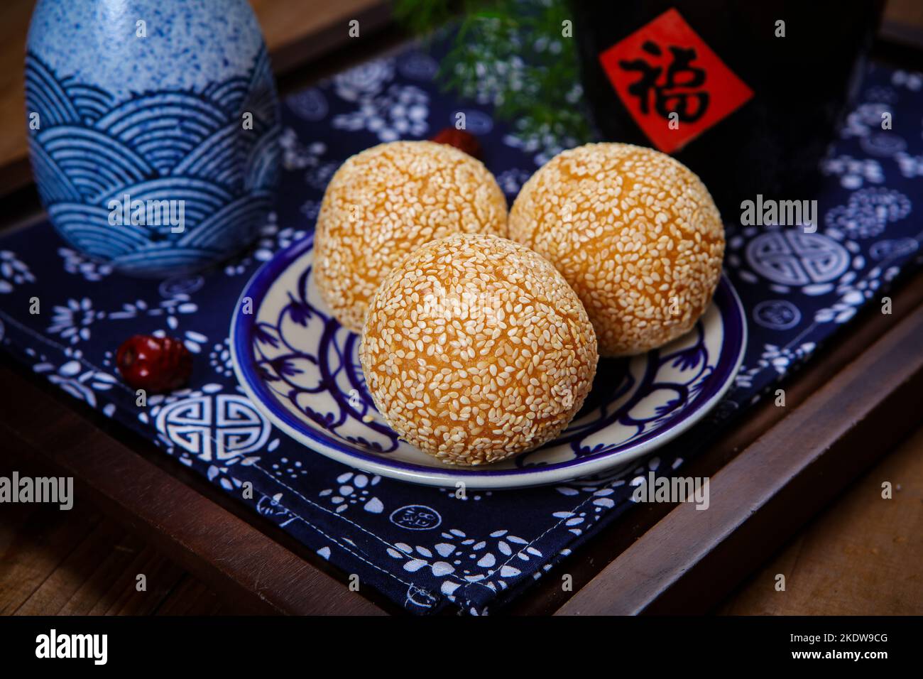 Three sesame balls Stock Photo - Alamy