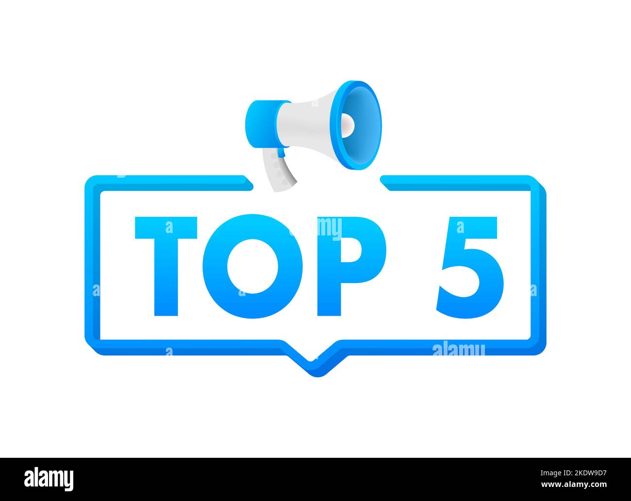 Top 5 - Top Five colorful label on white background. Vector ...