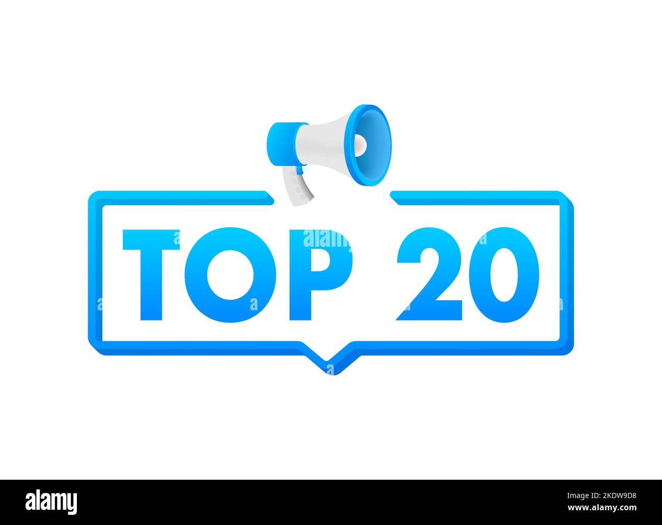 Top 20 - Top twenty colorful label on white background. Vector ...