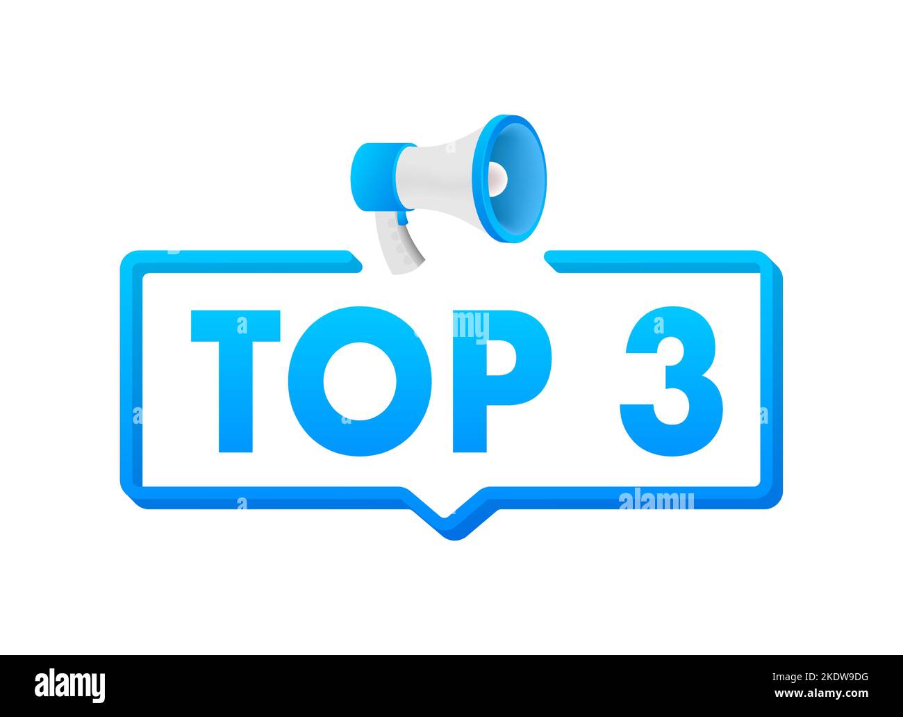 Top3 - Top Three colorful label on white background. Vector ...
