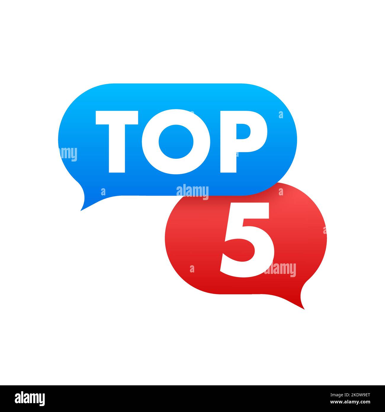 Top 5 - Top Five colorful label on white background. Vector ...