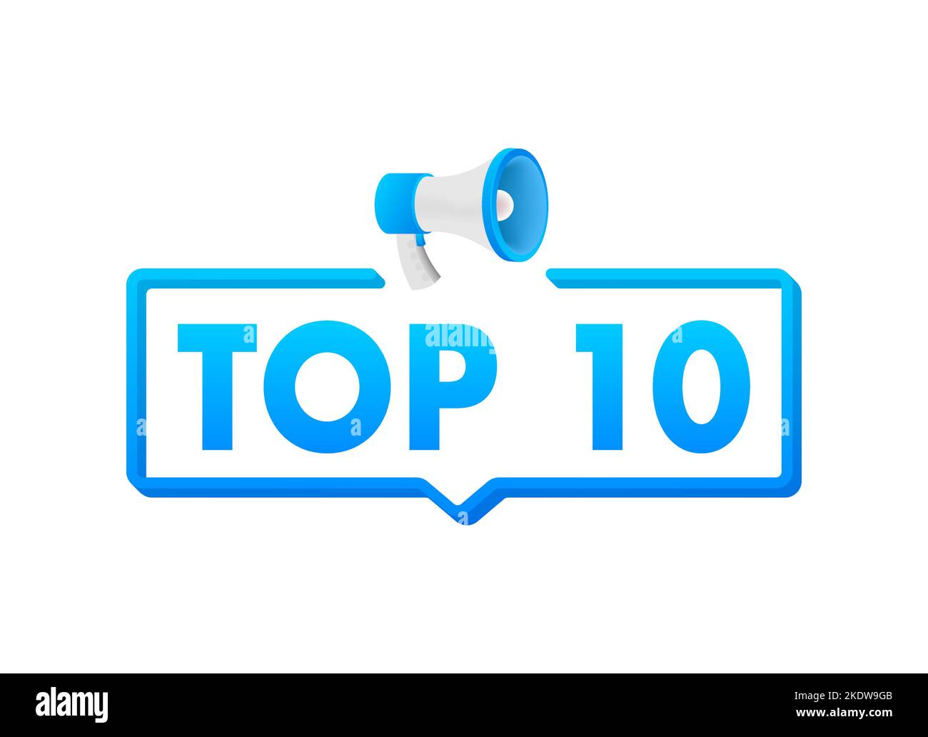 Top 10 - Top Ten colorful label on white background. Vector stock ...