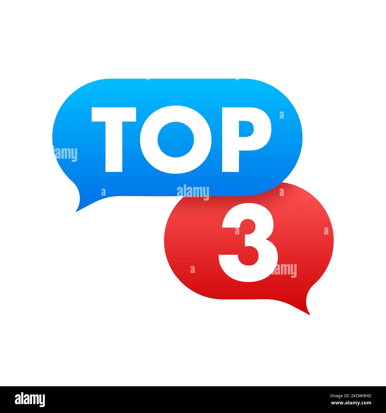 Top3 - Top Three colorful label on white background. Vector ...