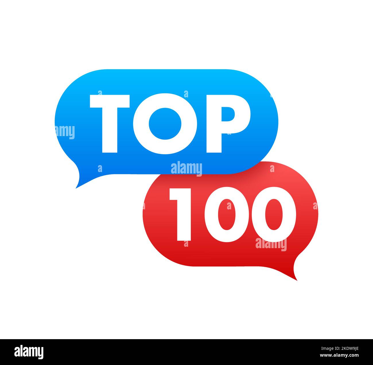 Top 100 - Top One hundred colorful label on white background. Vector ...