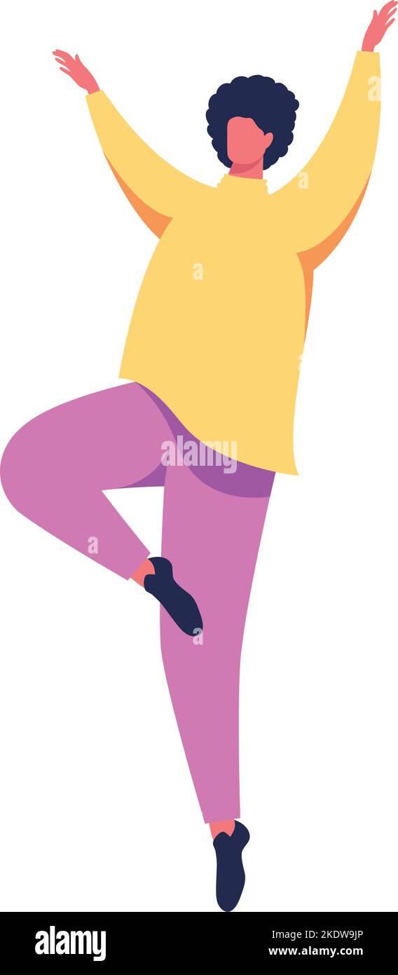 Afro happy man celebrating Stock Vector Images - Alamy