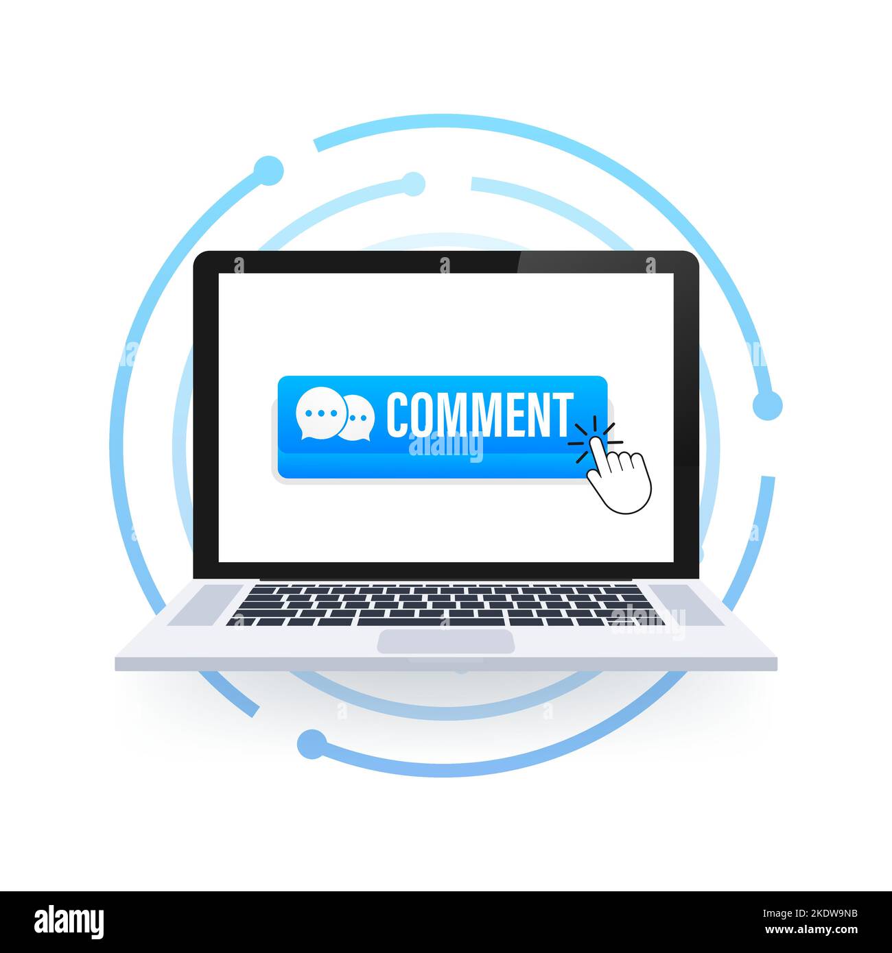 Flat blue comment button. Flat vector. Computer mouse click. Navigation ... Flat blue comment button. Flat vector. Computer mouse click. Navigation ...