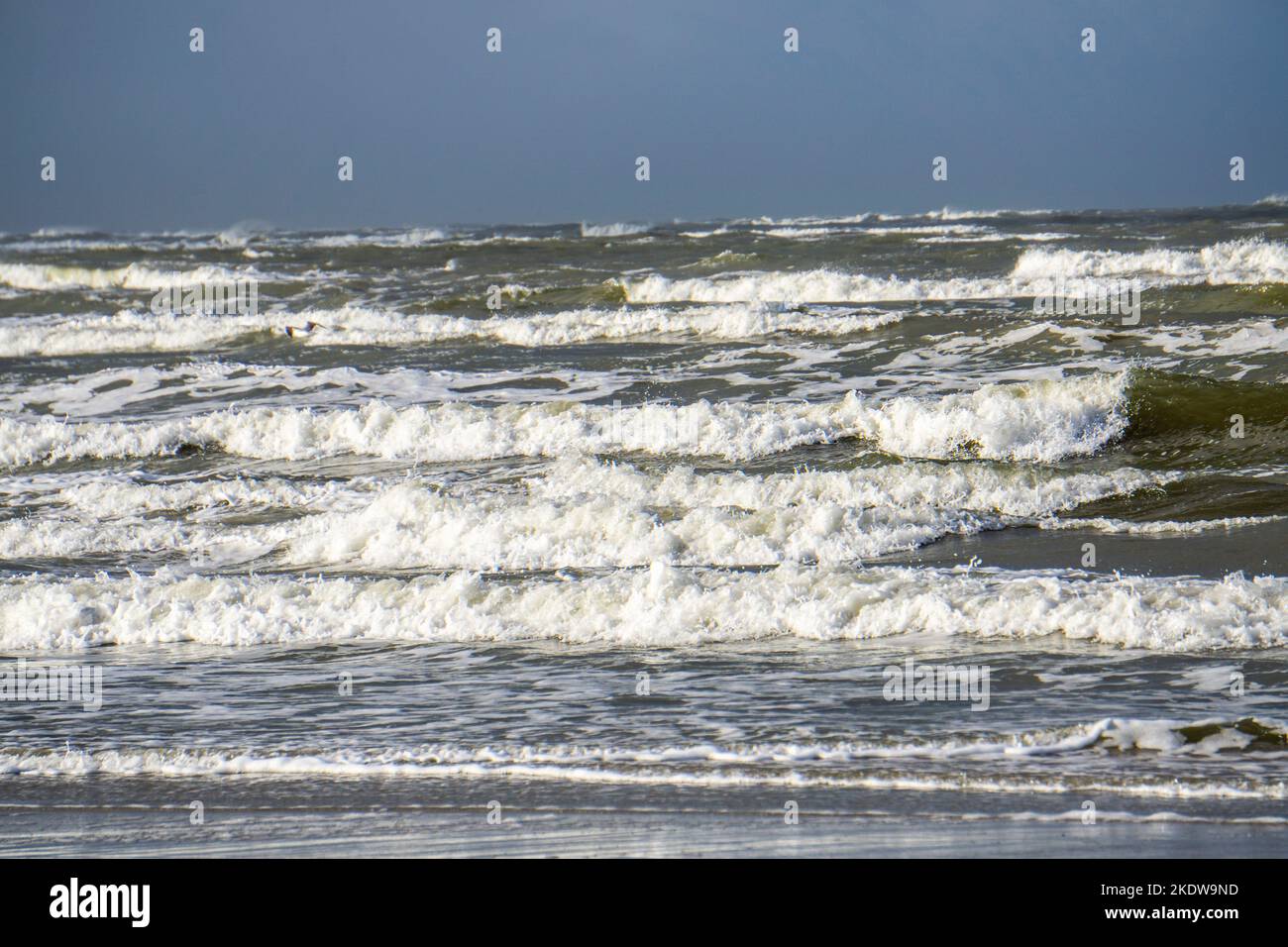 North Sea, Spiekeroog Island, autumn, North Sea beach, rising tide ...