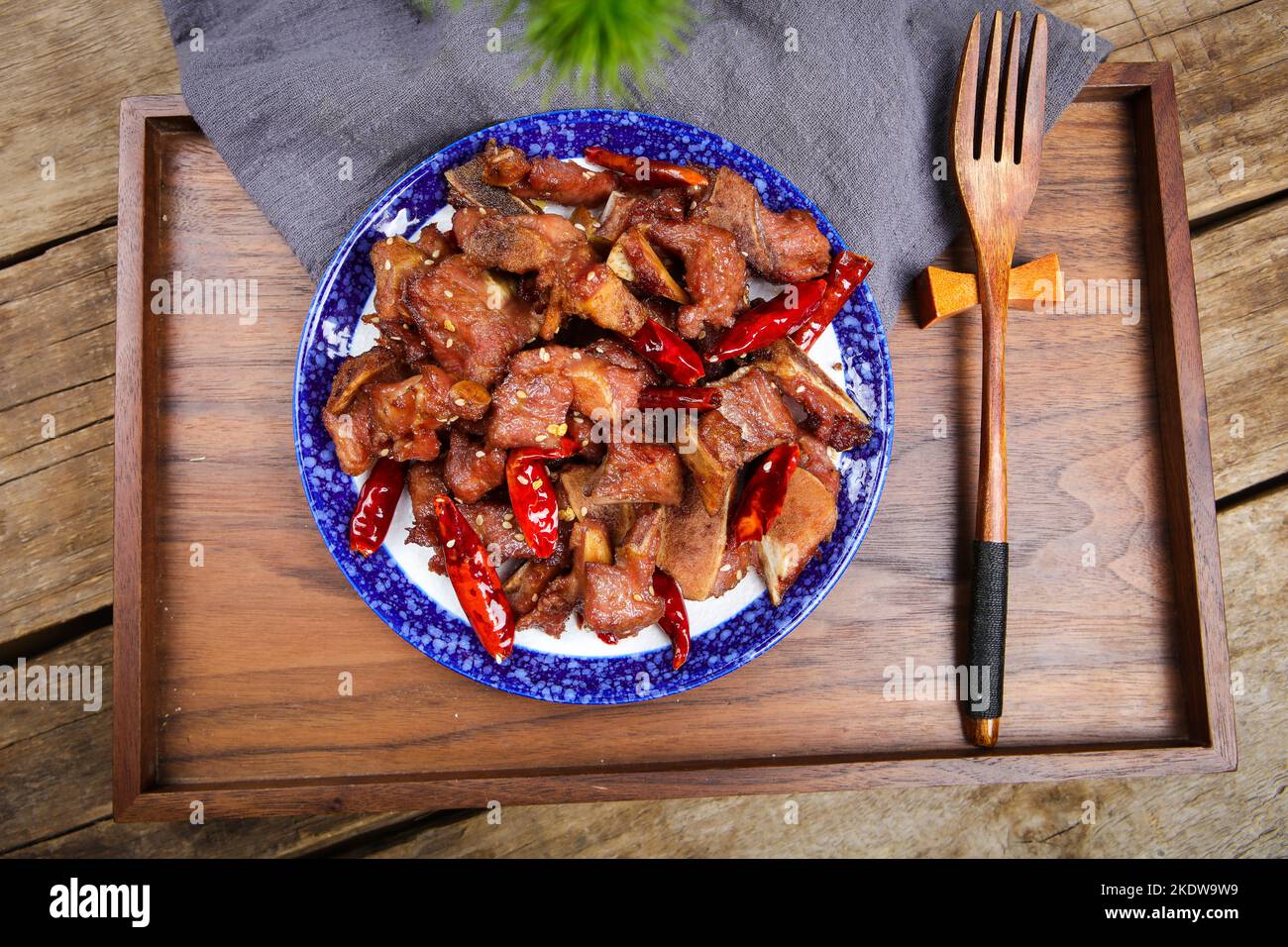 Fried pork chops grain Stock Photo - Alamy