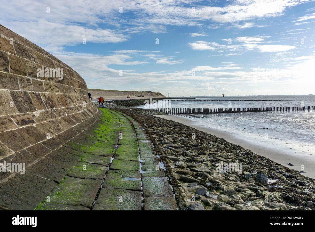 North Sea, Spiekeroog Island, autumn, coastal protection in the west of ...