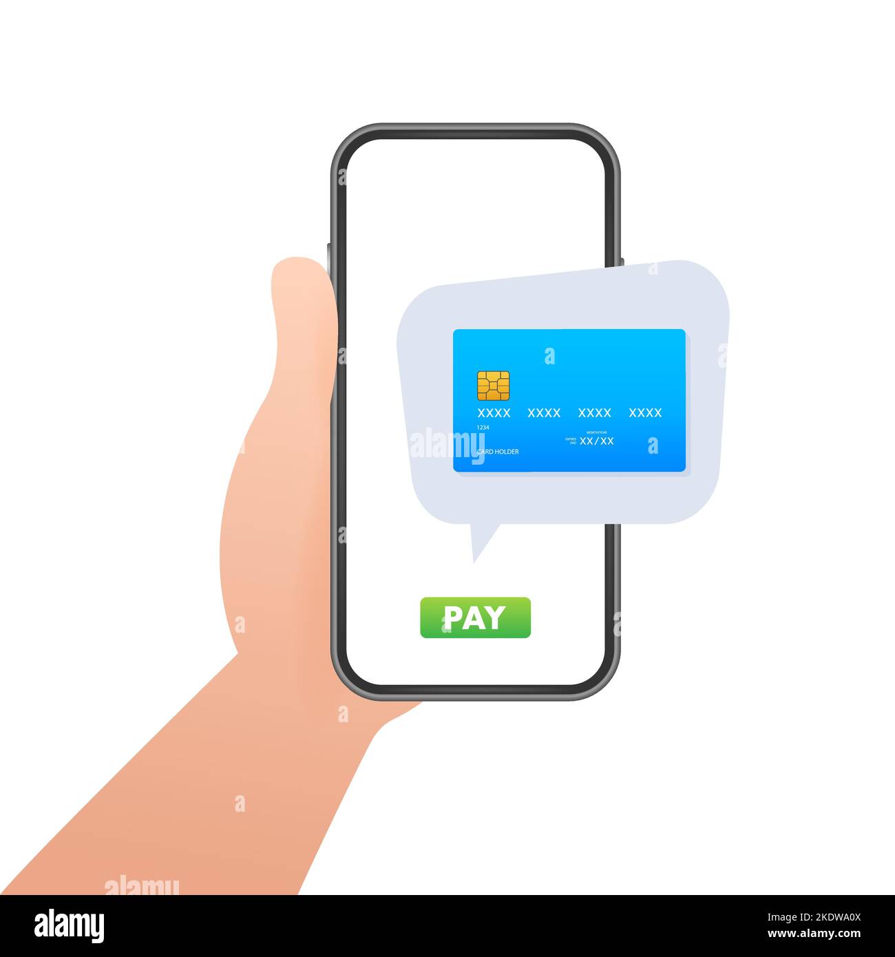 Mobile Payment concept with illustration of smartphone, credit card. Vector illustration Stock ...