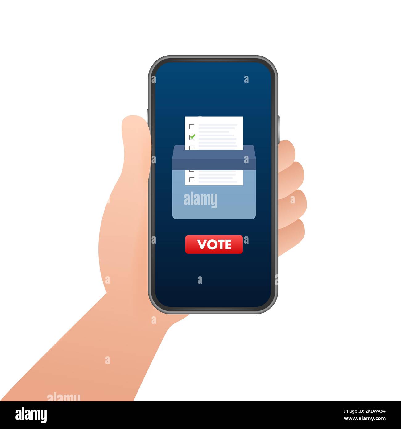 Hand puts vote bulletin into vote box. Voting concept. Ballot box ...