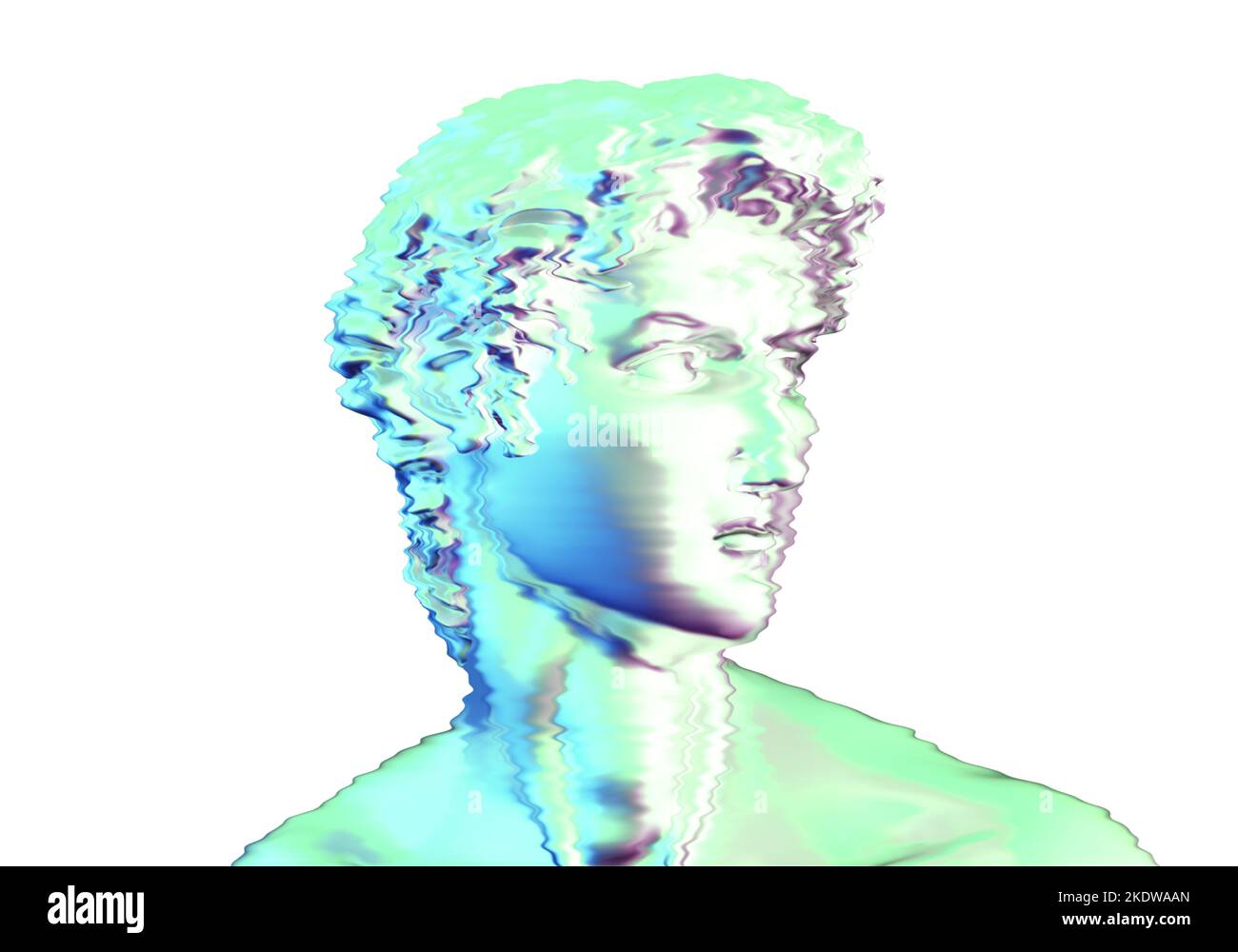 Head of David sculpture, green color, 3D rendered Stock Photo - Alamy