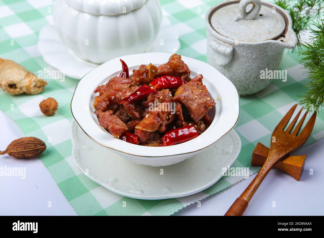Fried pork chops grain Stock Photo - Alamy