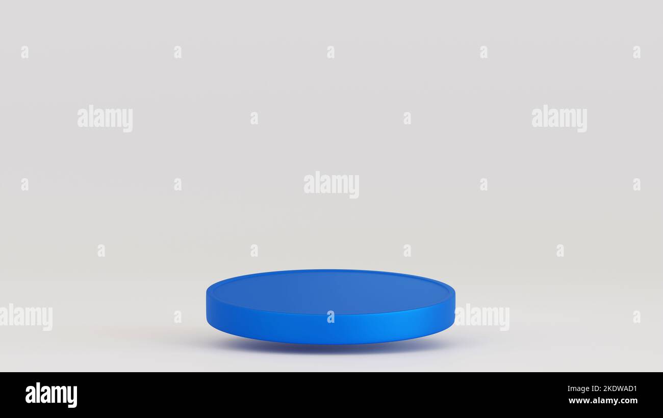 Blue round stage podium display for award ceremony on white background ...