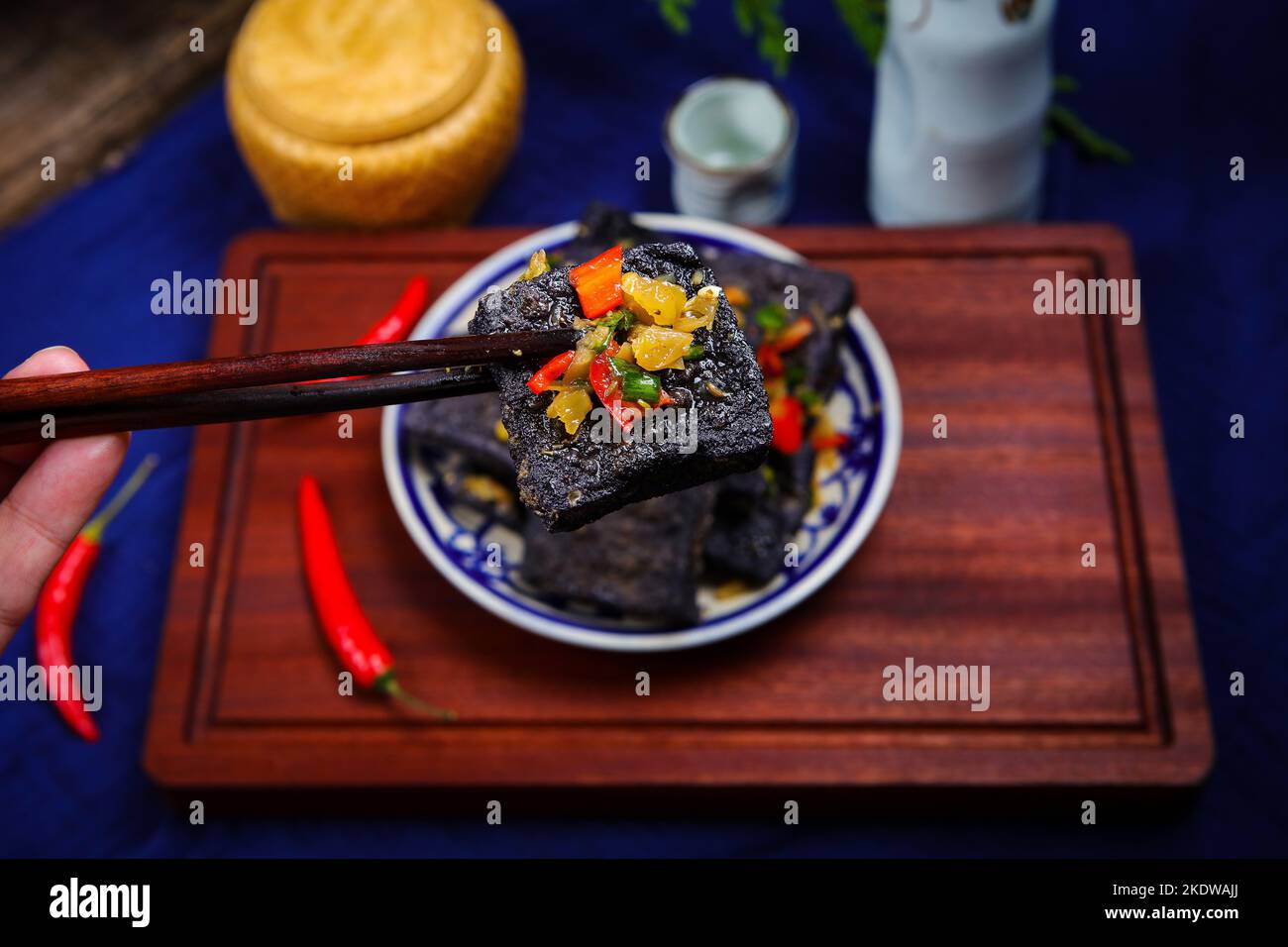A plate of stinky tofu Stock Photo - Alamy