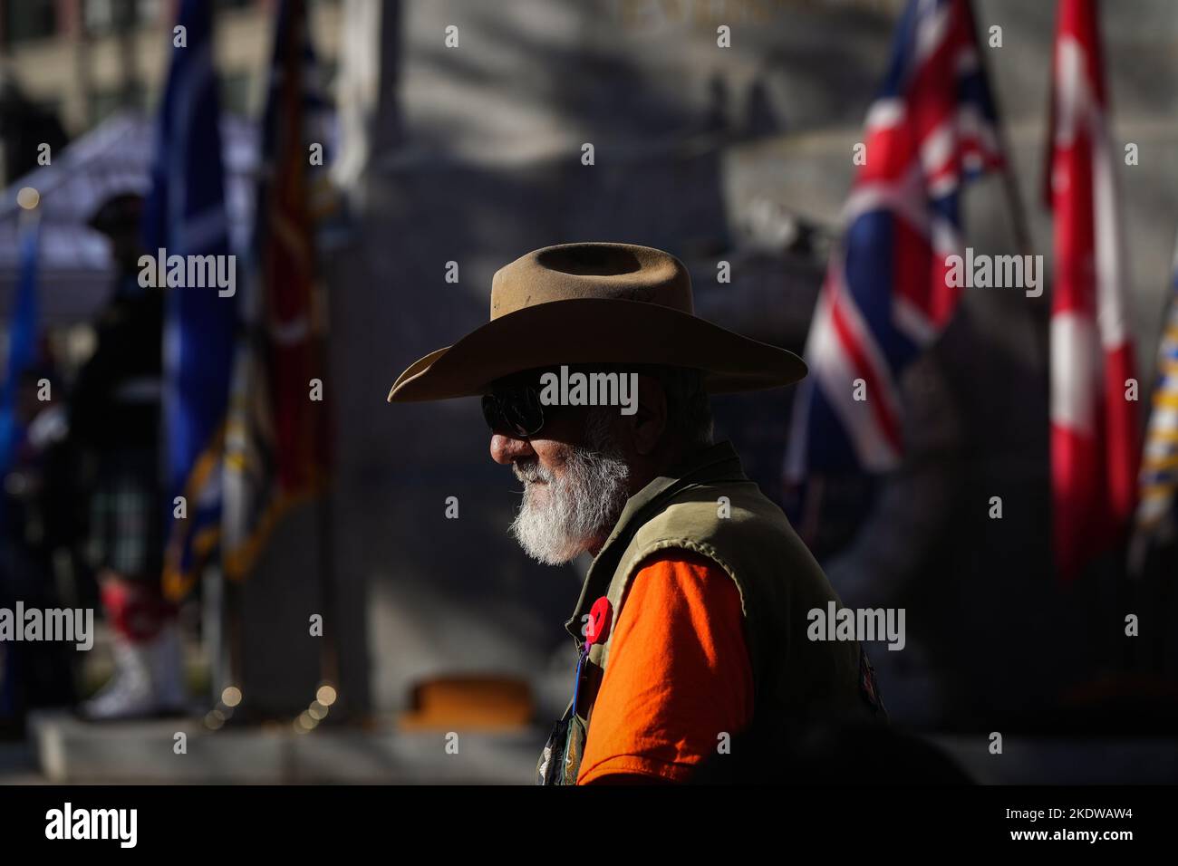 Aboriginal Canadian Army veteran David Ward listens during a National ...