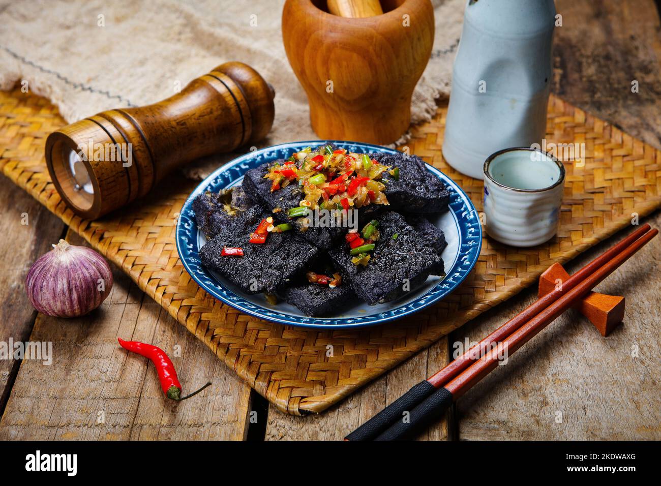 A plate of stinky tofu Stock Photo - Alamy