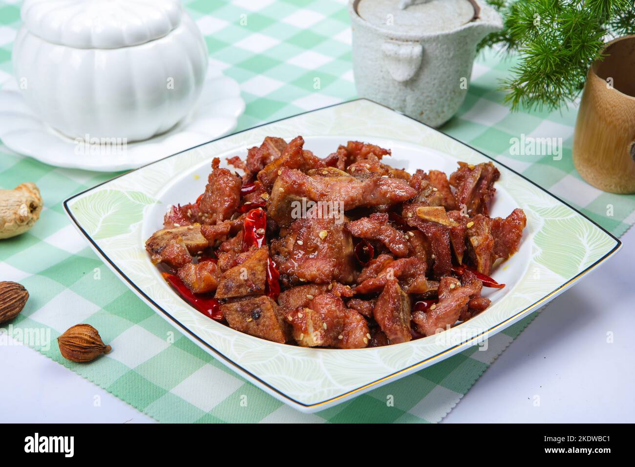 Fried pork chops grain Stock Photo - Alamy