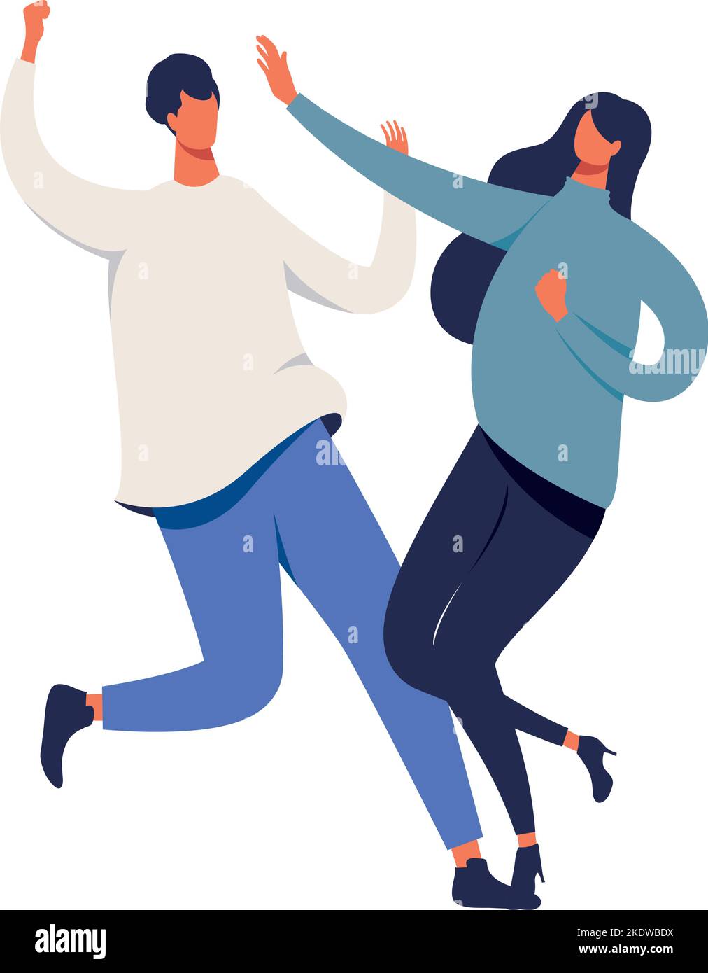 young couple dancing happy characters Stock Vector Image & Art - Alamy