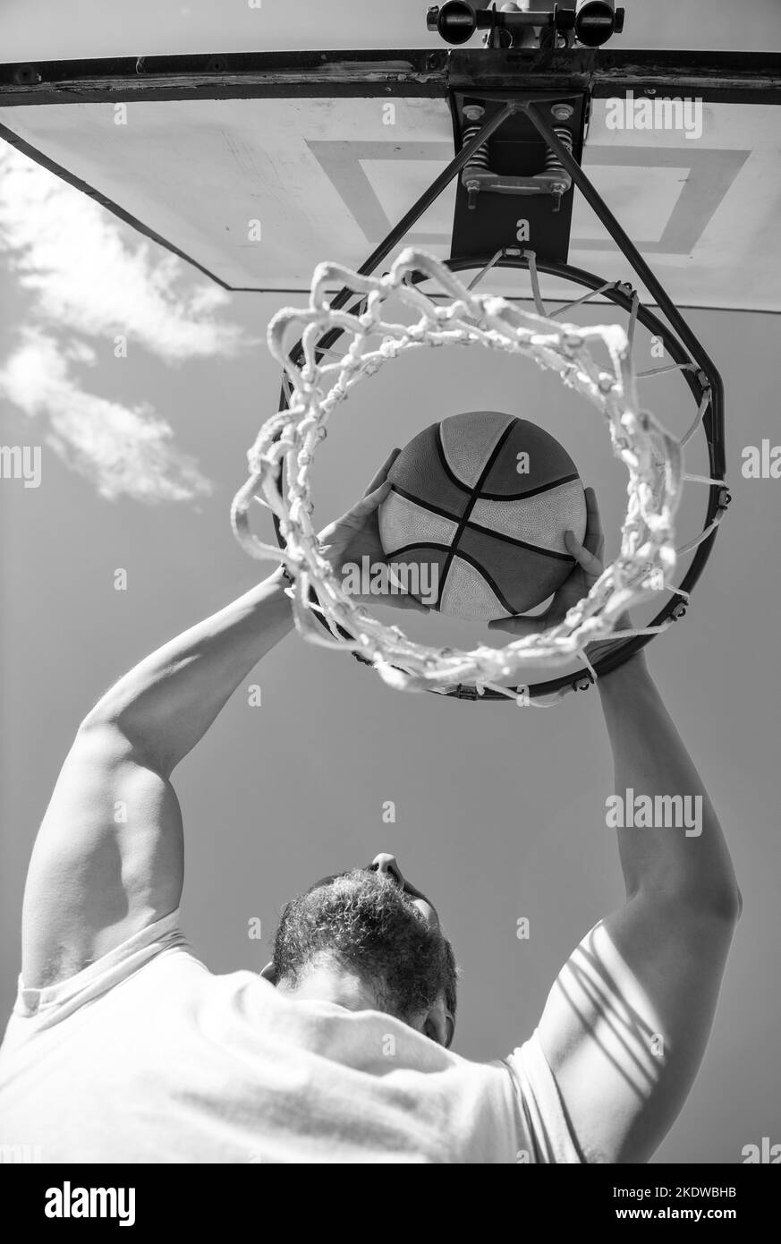 sport and hobby. dunk in basket. slam dunk in motion. summer activity ...