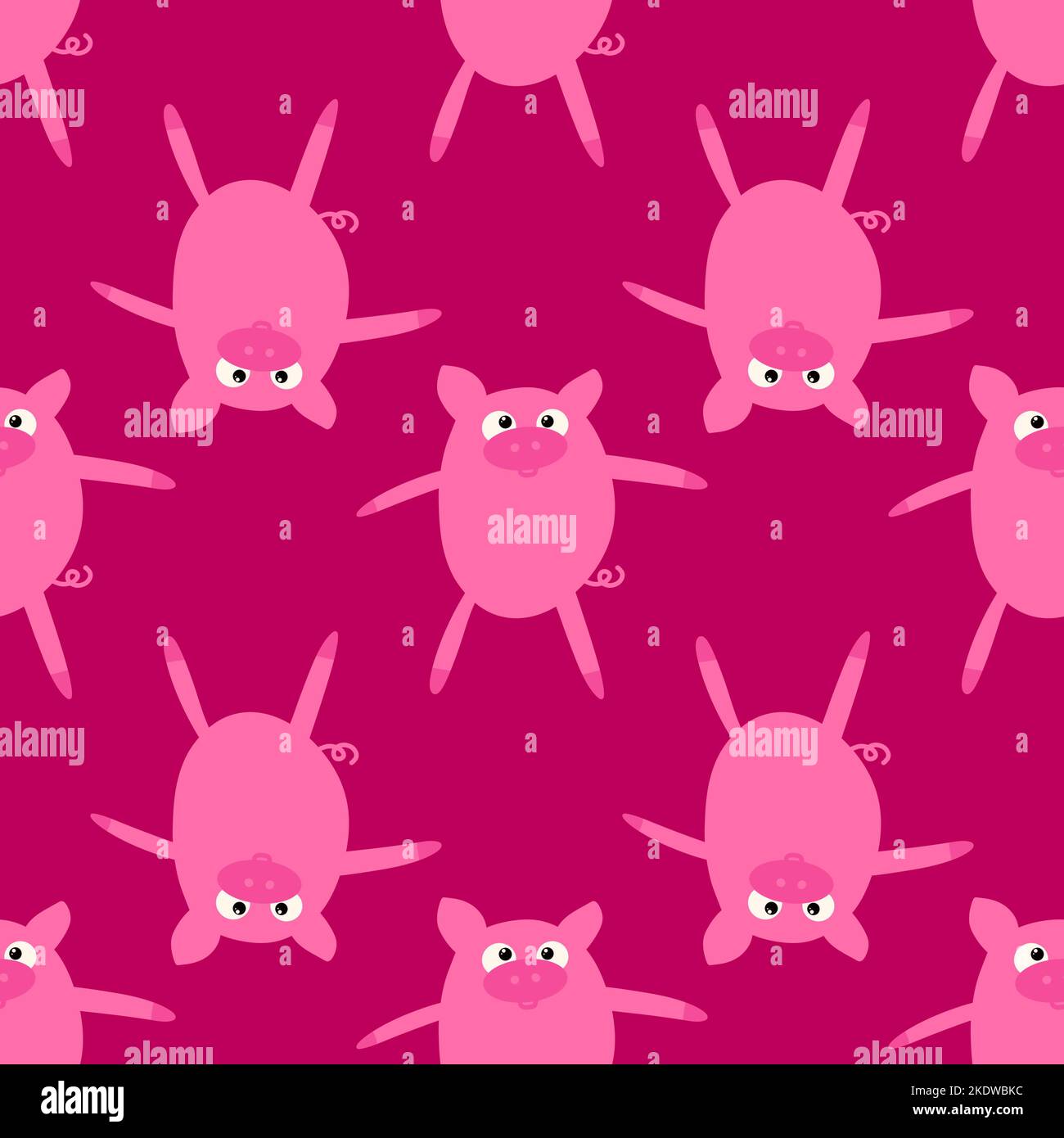 Farm animals cartoon seamless pigs pattern for wrapping paper and ...