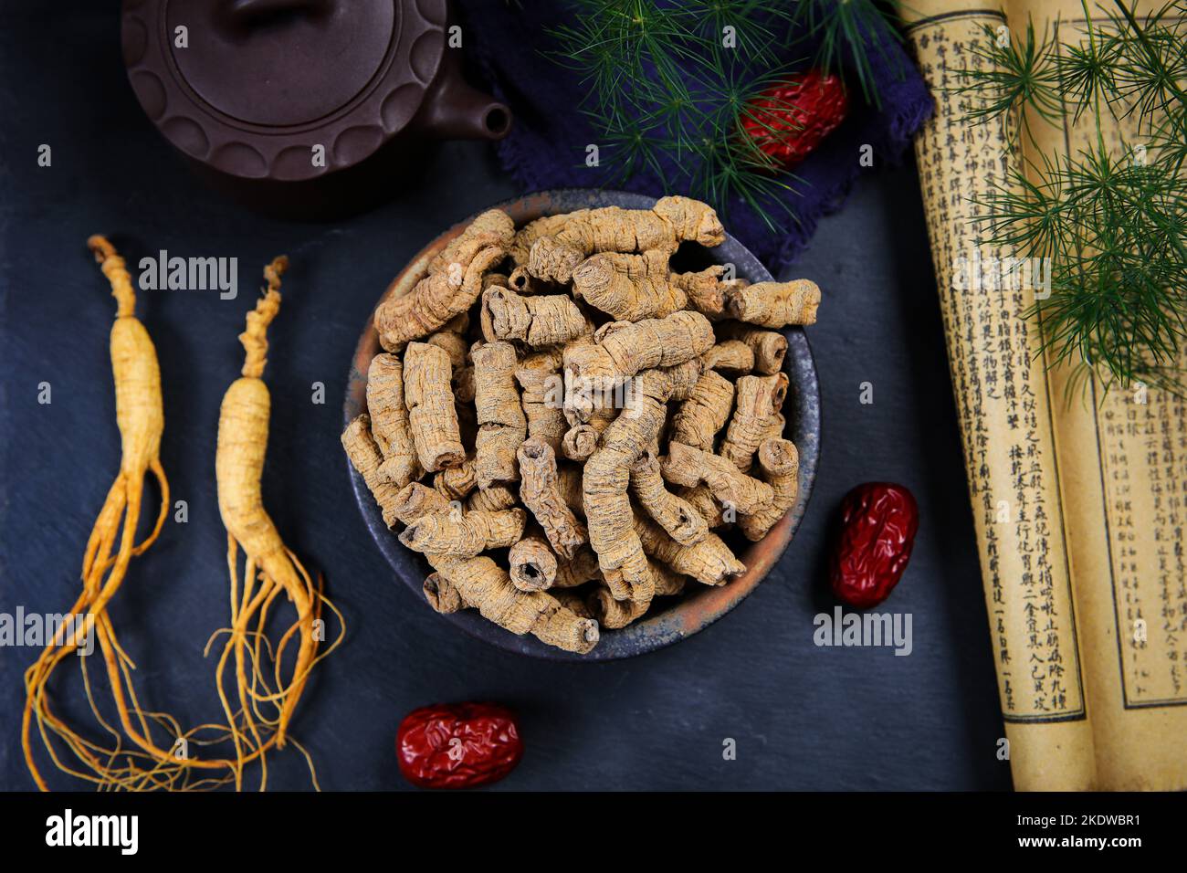 Chinese herbal medicine medicinal indianmulberry root Stock Photo - Alamy